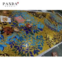 China Multicolor Flower Pattern Handmade Marble Mosaic Art Tile Mural Floor Wall Design for sale