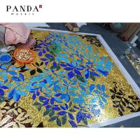 China Multicolor Flower Pattern Handmade Marble Mosaic Art Tile Mural Floor Wall Design for sale