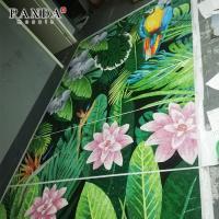 China Flower Bird Pattern Gold Cutting Mosaic Art Tile Mural Wall Floor Kitchen Decor for sale