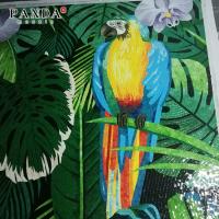 China Flower Bird Pattern Gold Cutting Mosaic Art Tile Mural Wall Floor Kitchen Decor for sale