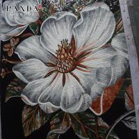 China Jasmine Flower Pattern Glass Mosaic Art Tile Mural Elegant Fresh Decorative Design for sale