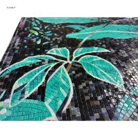 China Custom Rose Flower Art Pattern Mosaic Tile Wall Decorative Modern Design for sale