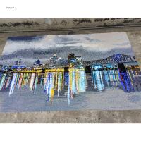 China Customized City Night View Glass Mosaic Art Tile Decorative Wall Panel 4mm for sale