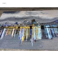 China Customized City Night View Glass Mosaic Art Tile Decorative Wall Panel 4mm for sale