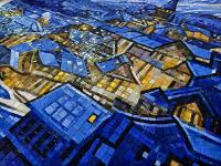 China 4mm Thick Waterproof Customizable Glass Mosaic Mural Tile for Hotel Bathroom Wall Decoration for sale