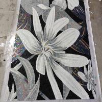 China Customized Decorative Flower Pattern Glass Mosaic Tiles 4mm 6mm 8mm Wall Decoration for sale