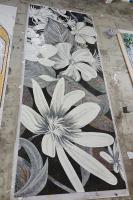 China Customized Decorative Flower Pattern Glass Mosaic Tiles 4mm 6mm 8mm Wall Decoration for sale