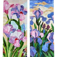 China Modern Nature Floral Pattern Glass Mosaic Art Tile Wall Mural 4mm 6mm 8mm Custom Size for sale