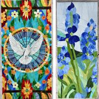 China Modern Nature Floral Pattern Glass Mosaic Art Tile Wall Mural 4mm 6mm 8mm Custom Size for sale