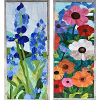 China Modern Nature Floral Pattern Glass Mosaic Art Tile Wall Mural 4mm 6mm 8mm Custom Size for sale