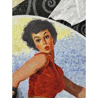 China Customized Modern Art Pattern Decorative Wall Tile 8mm Thickness Corrosion Resistant Glass Mural Mosaic for sale