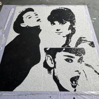 China Customized Modern Art Pattern Decorative Wall Tile 8mm Thickness Corrosion Resistant Glass Mural Mosaic for sale