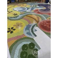 China Hand Cut Glass Stone Mosaic Art Tile Geometric Marble Inlay Wall Floor Design 4mm 6mm 8mm for sale