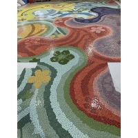 China Hand Cut Glass Stone Mosaic Art Tile Geometric Marble Inlay Wall Floor Design 4mm 6mm 8mm for sale