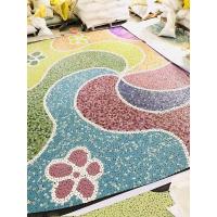 China Hand Cut Glass Stone Mosaic Art Tile Geometric Marble Inlay Wall Floor Design 4mm 6mm 8mm for sale