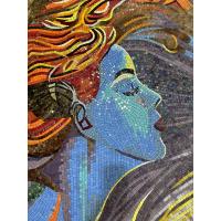 China Golden Ceramic Mosaic Wall Mural Woman Oil Painting Art Tile 4mm Custom Size for sale