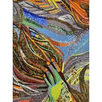 China Golden Ceramic Mosaic Wall Mural Woman Oil Painting Art Tile 4mm Custom Size for sale