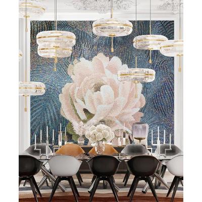 China Custom Floral Mosaic Tile Mural 4mm 6mm 8mm for Bathroom Kitchen Wall Floor Decor for sale