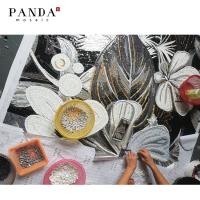 China Glass Mosaic Tile Mural Flower Design 15x15mm Chip for Bathroom Wall Decoration for sale