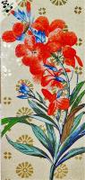 China Handmade Glass Mosaic Wall Tile Flower Mural Art for Kitchen Backsplash Custom Size SMM18-A for sale