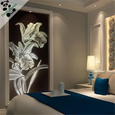 China Handmade Glass Mosaic Tile Flower Wall Murals Decorative Bedroom Wall Art Custom Size SMM12-A for sale