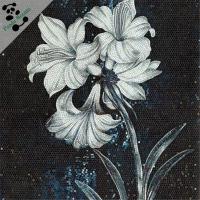 China Handmade Glass Mosaic Tile Wall Art Flower Mural SMM06 Custom Size Decorative Painting for sale