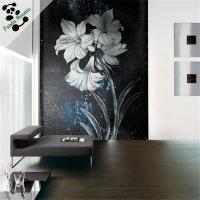 China Handmade Glass Mosaic Tile Wall Art Flower Mural SMM06 Custom Size Decorative Painting for sale