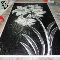 China Handmade Glass Mosaic Tile Wall Art Flower Mural SMM06 Custom Size Decorative Painting for sale