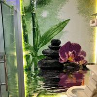 China Flower Glass Mural Mosaic Art Tile Handmade Customized For Villa for sale
