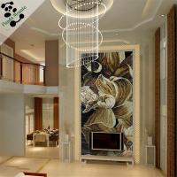 China Iridescent Flower Handmade Glass Mosaic Tile Backsplash Wall Art Murals Custom Size for sale