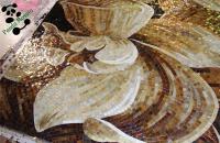 China Iridescent Flower Handmade Glass Mosaic Tile Backsplash Wall Art Murals Custom Size for sale