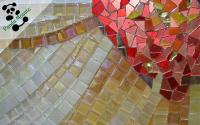China Handmade Glass Mosaic Tile Wall Art Flower Painting Golden Mosaic Murals Custom Size for sale