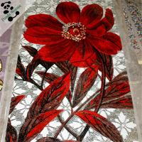 China Handmade Glass Mosaic Tile Wall Art Flower Painting Golden Mosaic Murals Custom Size for sale