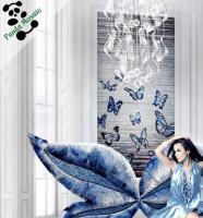 China Handmade Glass Mosaic Tile Butterfly Pattern Wall Art for Bathroom Decor Custom Size for sale