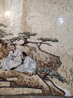 China Tree Bird Natural Marble Mosaic Tile Wall Murals TV Background Decorative for sale