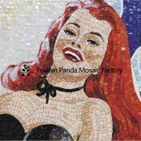 China Handmade Glass Mosaic Tile Wall Mural Sexy Lady Portrait Custom Size for Bathroom for sale