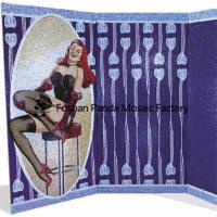 China Handmade Glass Mosaic Tile Wall Mural Sexy Lady Portrait Custom Size for Bathroom for sale