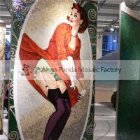 China Handmade Glass Mosaic Mural Sexy Girl Portrait Custom Size Interior Wall Tile Art for sale