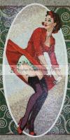 China Handmade Glass Mosaic Mural Sexy Girl Portrait Custom Size Interior Wall Tile Art for sale