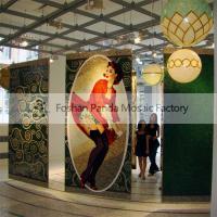 China Handmade Glass Mosaic Mural Sexy Girl Portrait Custom Size Interior Wall Tile Art for sale