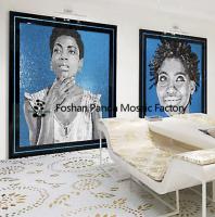 China Premium Handcut Mosaic Glass Tile Wall Mural African Girl Mosaic Picture 4mm Custom Size for sale
