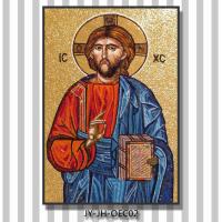 China Orthodox Church Patterns Glass Mosaic Wall Art Mural 20x20mm Custom Size for sale