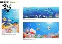 China Blue Glass Mosaic Tile Puzzle Dolphin Animal Pattern for Swimming Pool 4mm Custom Size for sale