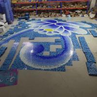China Glass Swimming Pool Mosaic Flower Fish Pattern Dustproof for sale