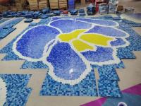 China Glass Swimming Pool Mosaic Flower Fish Pattern Dustproof for sale