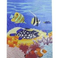 China Customized 20x20mm Glass Mosaic Pool Tiles Underwater World Hotel Decor for sale