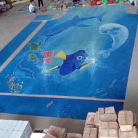 China Blue Handmade Glass Mosaic Pool Tile 20x20mm Anti Acid Floor Wall Inlay for sale