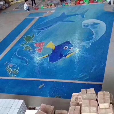 China Blue Handmade Glass Mosaic Pool Tile 20x20mm Anti Acid Floor Wall Inlay for sale