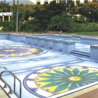 China Blue Handmade Glass Mosaic Pool Tile 20x20mm Anti Acid Floor Wall Inlay for sale