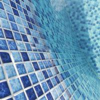 China Blue Ceramic Mosaic Tile for Swimming Pool Floor Tiles 25x25 for sale